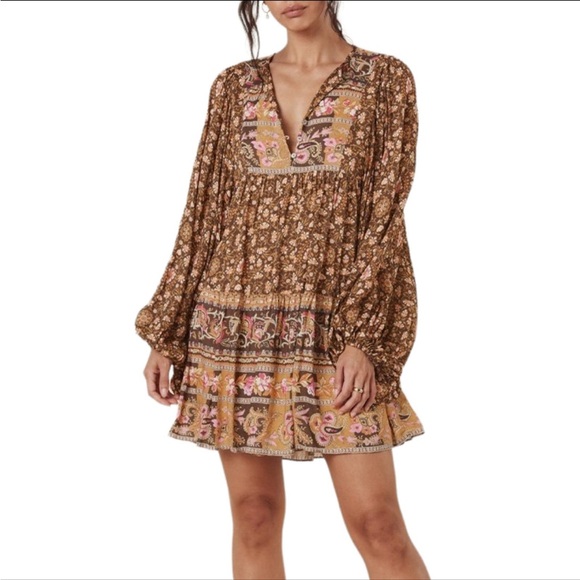 Spell | Dresses | Spell Madame Peacock Boho Mini Dress | Poshmark